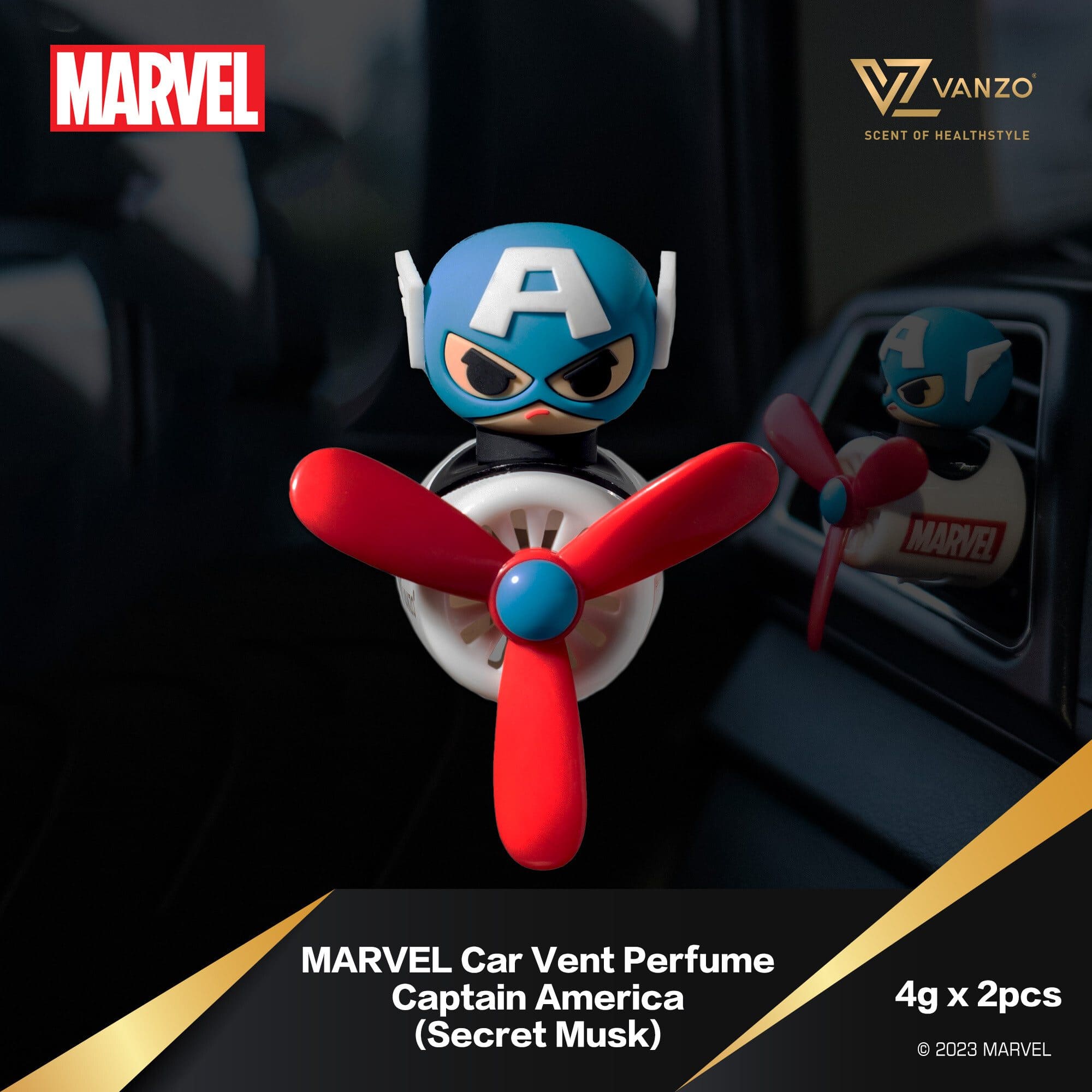 Vanzo Marvel Series Car Vent Perfume - Secret Musk - Bergamot